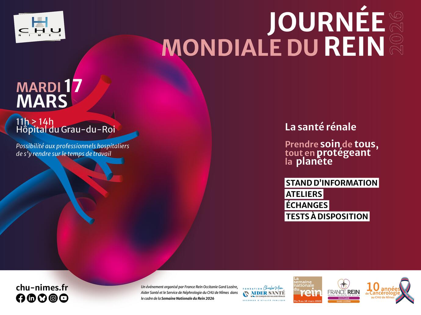 Journée Mondiale du Rein 2026 | CHU de Nîmes
